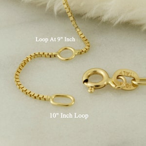 10k Solid Gold Box Chain Anklet, Real Gold Anklet, Dainty Chain Anklet ...