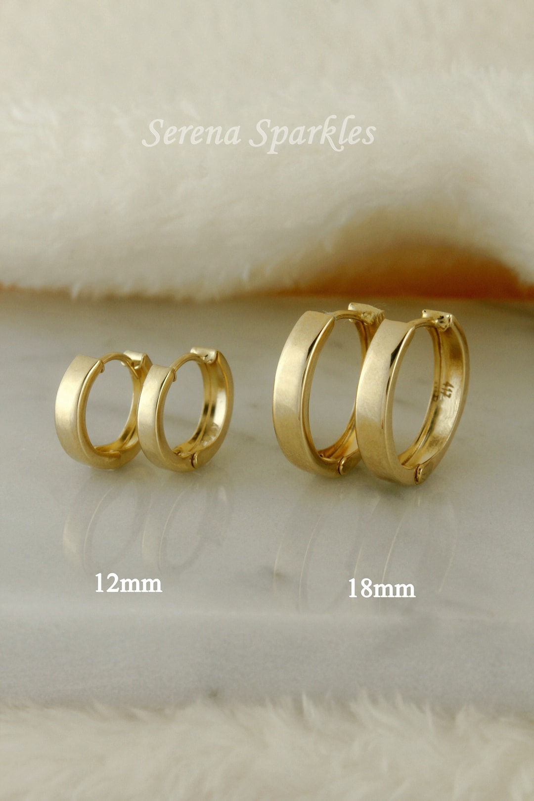 10k Solid Gold Plain Huggie Earrings, Everyday Gold Huggie Hoops ...