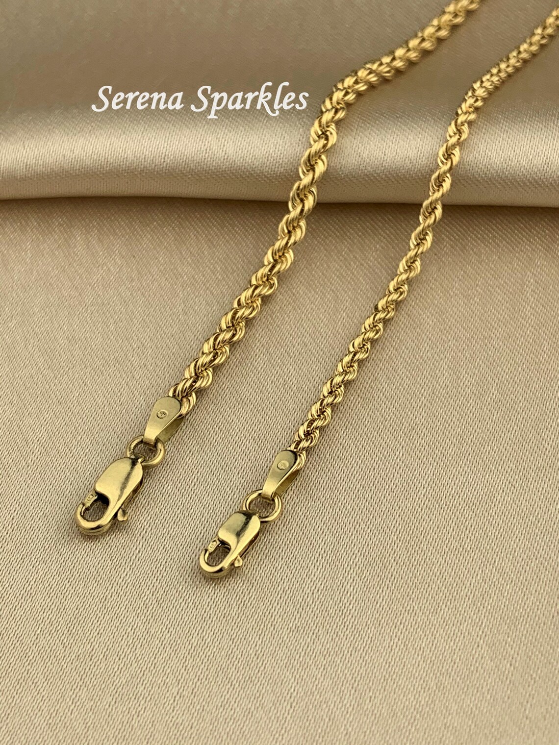 10k Real Gold Rope Chain Bracelet Twisted Real Gold Chain - Etsy