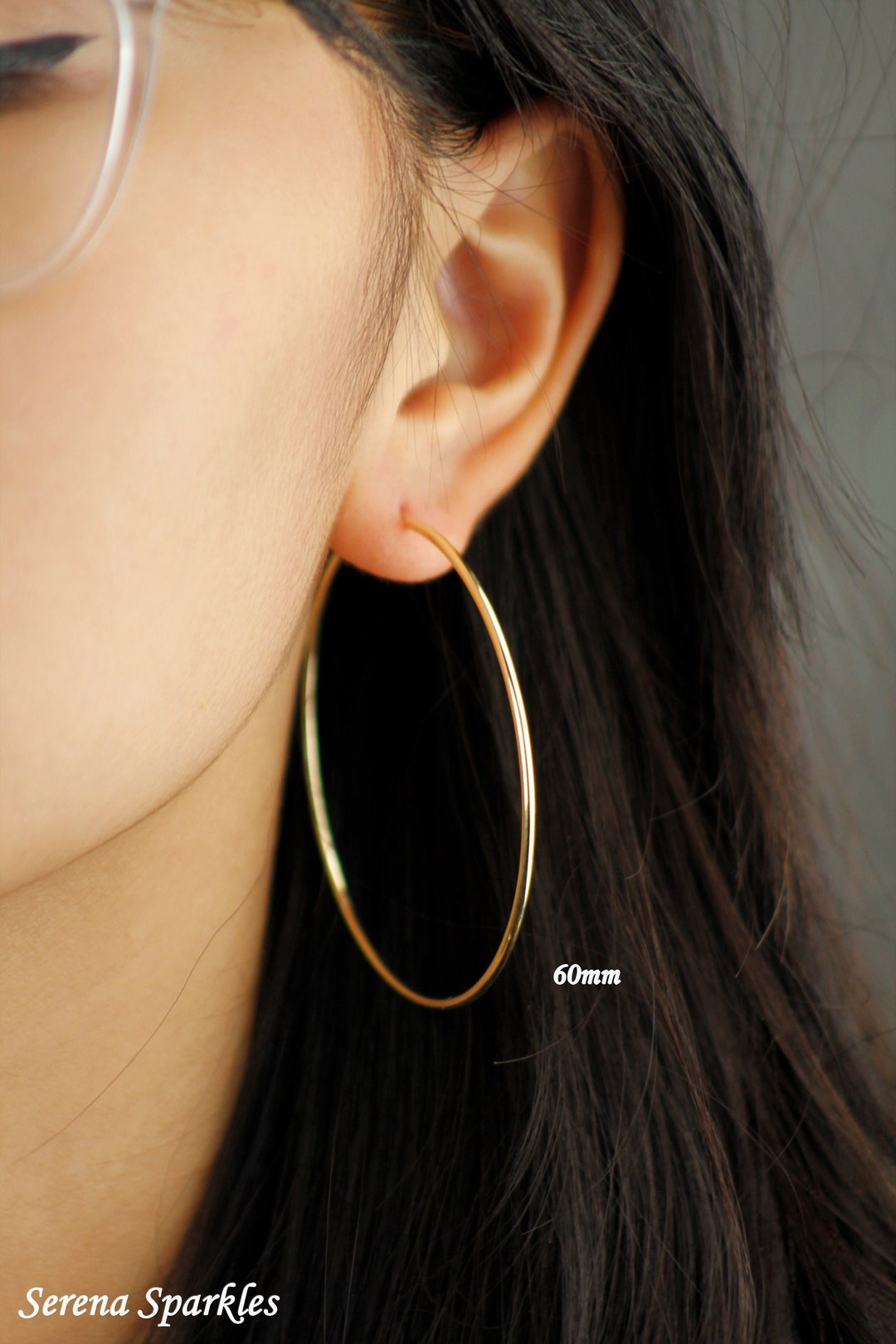 10k Solid Gold Large Hoop Earrings 60mm Oversize Gold Hoops 50mm Real Gold Hoop Earrings Simple Everyday Hoops Gold Continuous Earrings Etsy