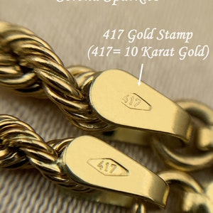 10k Real Gold Rope Chain Bracelet, Twisted Real Gold Chain Bracelet ...