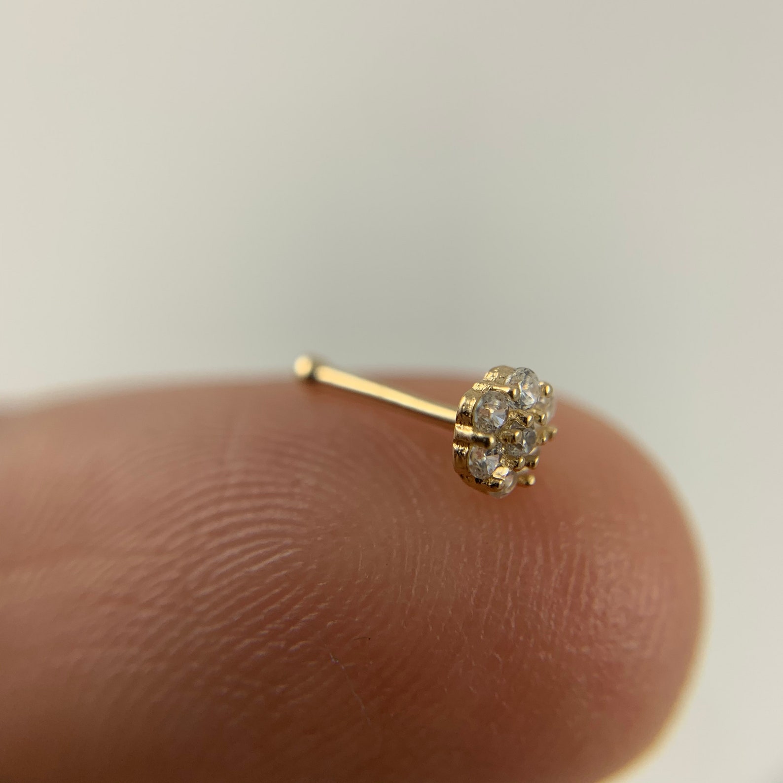 14k Solid Gold Nose Stud Solid Gold Nose Pinflower Nose - Etsy Canada