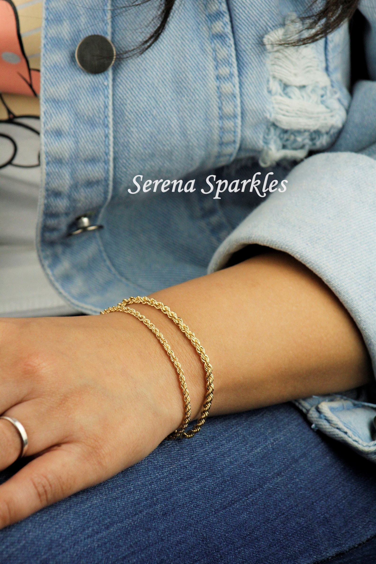 10k Real Gold Rope Chain Bracelet Twisted Real Gold Chain - Etsy