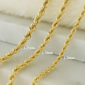 10k Real Gold Rope Chain Necklace, Gold Twisted Necklace, Handmade Gold ...
