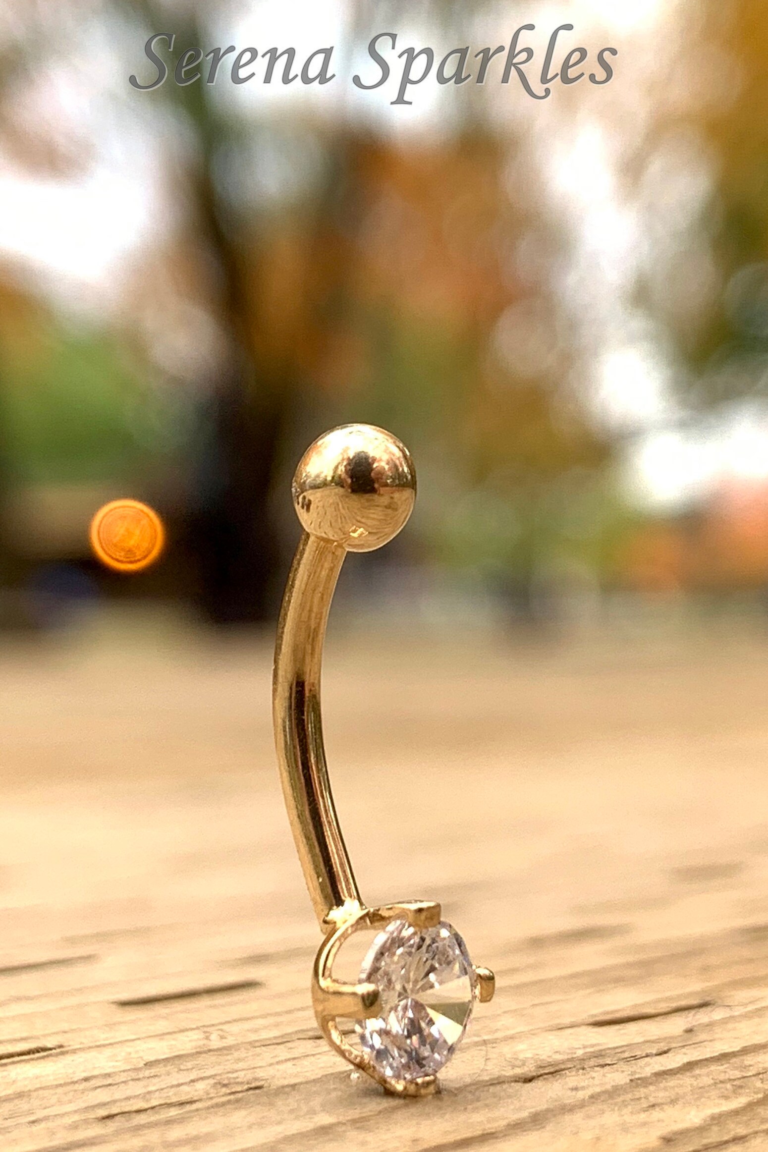 14k Solid Gold Belly Button Externally Threaded Navel Belly - Etsy Canada