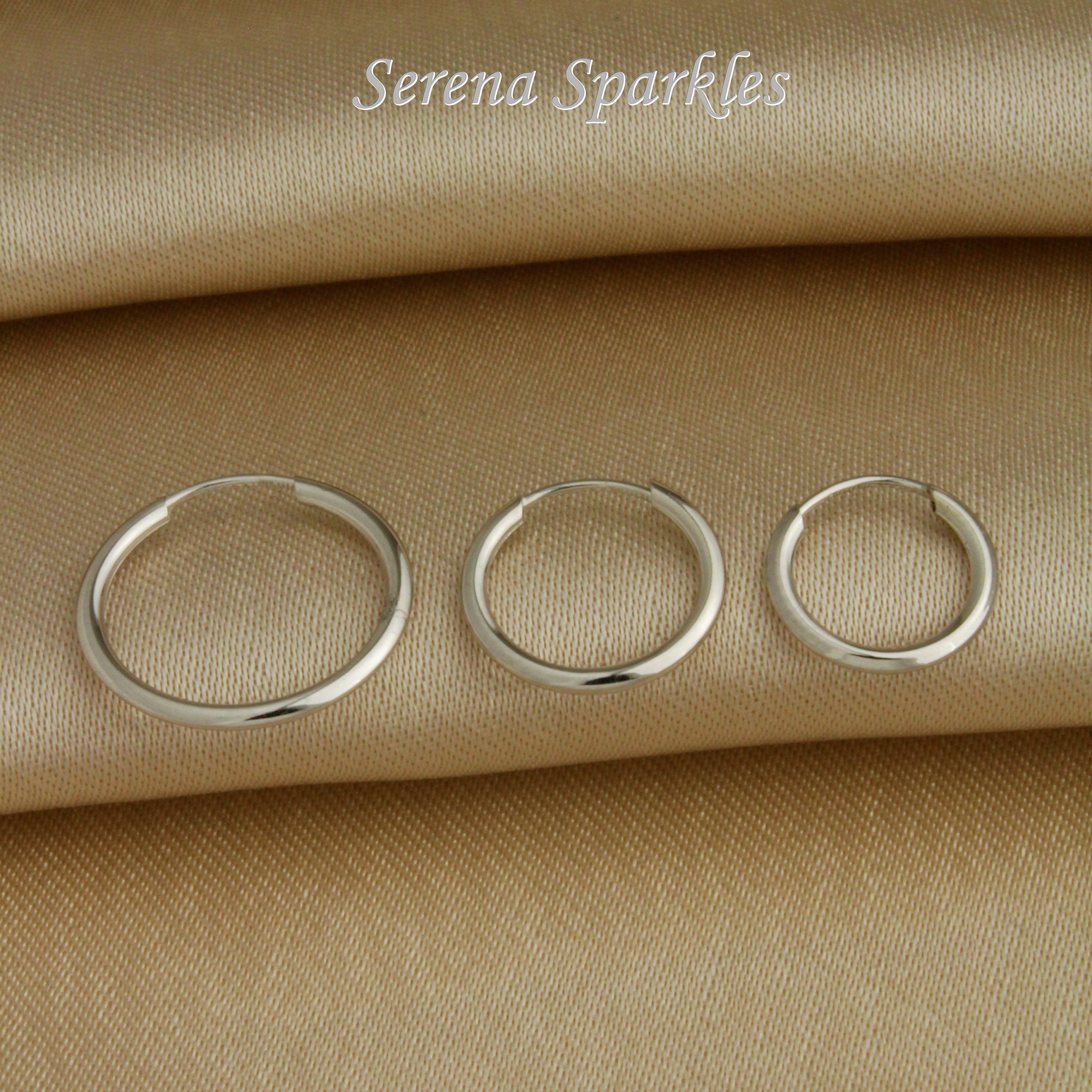 10k Solid Gold Small Continuous Hoops 10mm 12mm 15mm Real - Etsy Canada