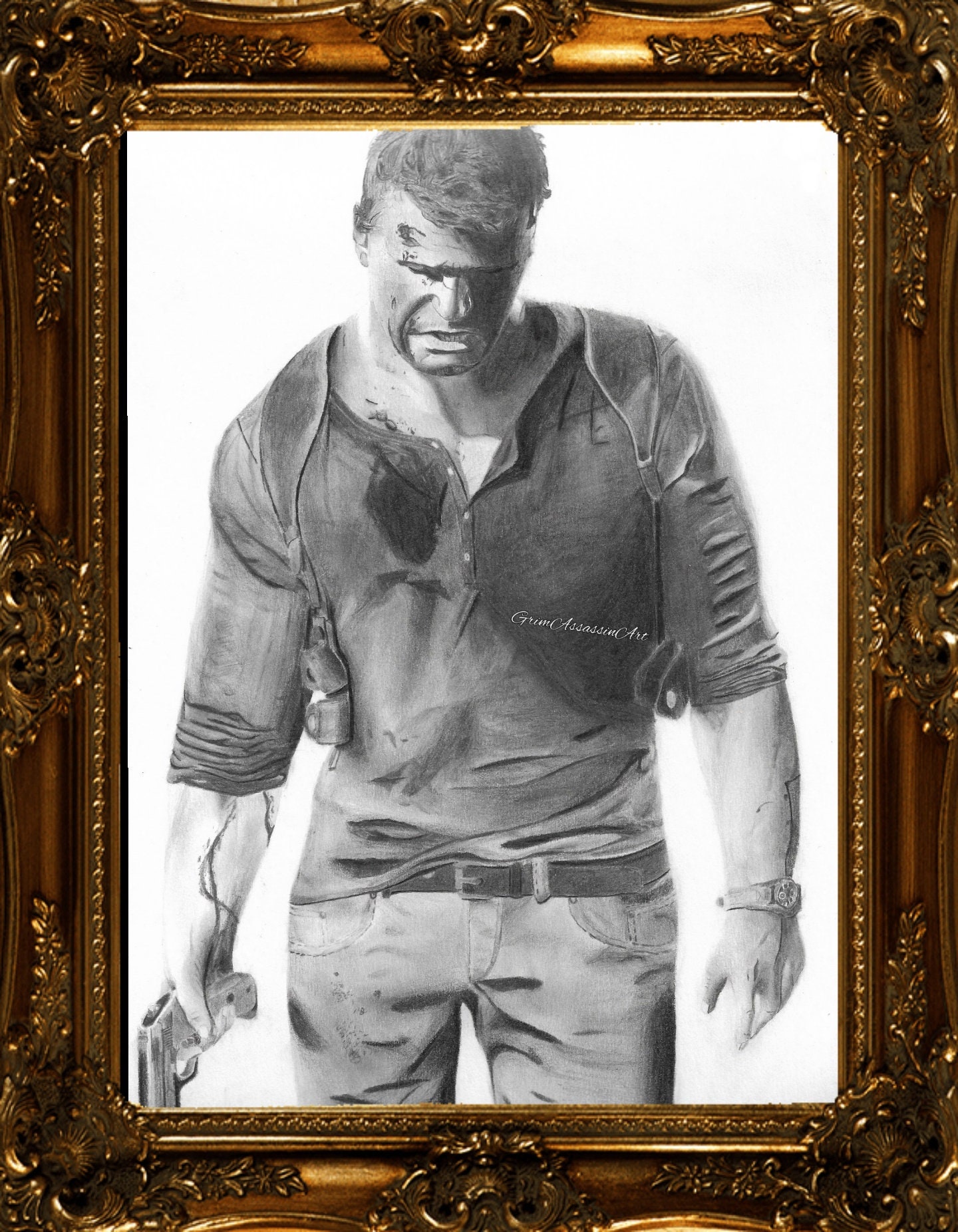 Nathan Drake Uncharted 4 / Graphite Print Pencil Drawing - Etsy