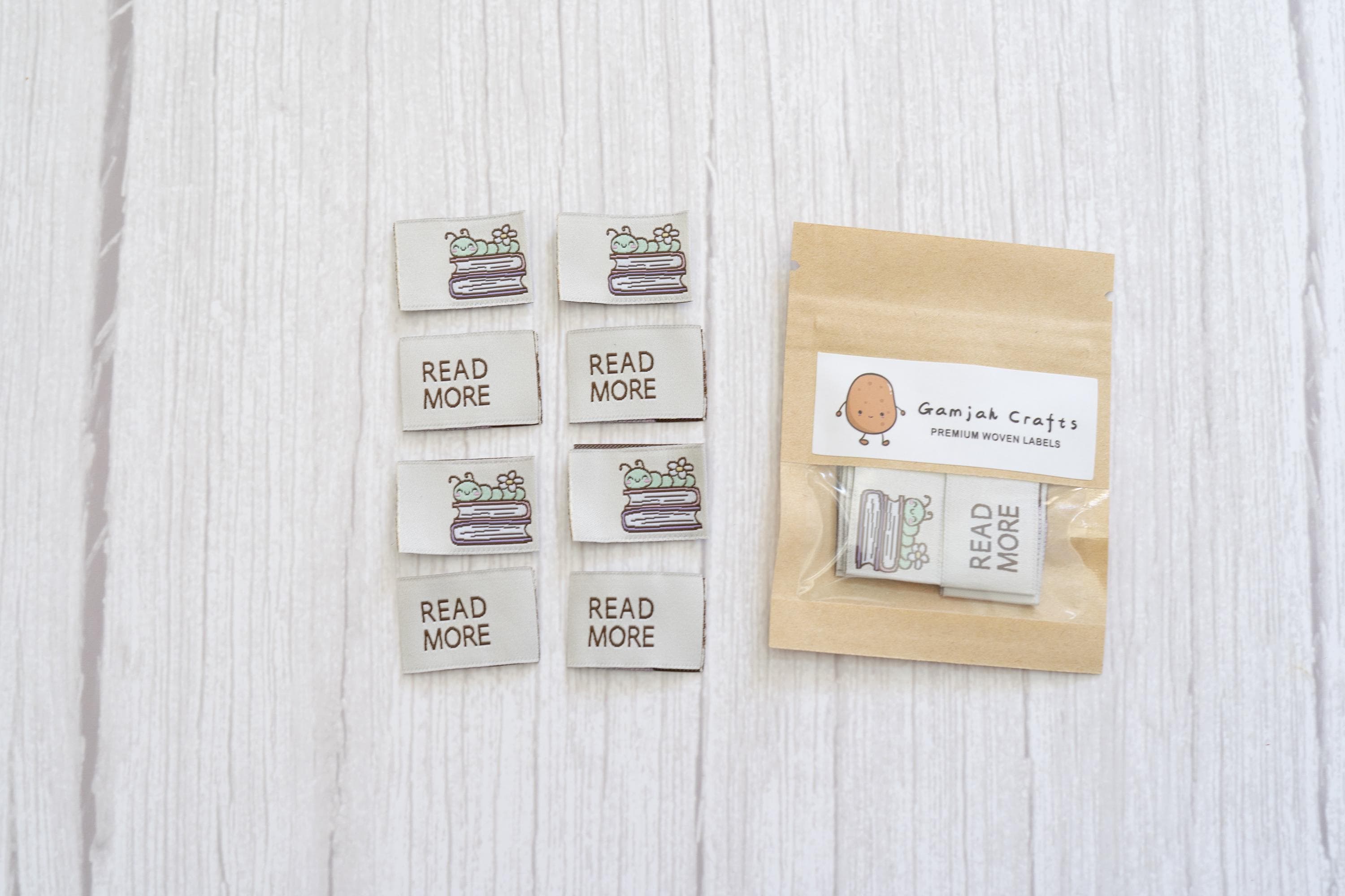 Bookworm Woven Labels: 'read More' Tags for Sewists (pack of 8) - Etsy