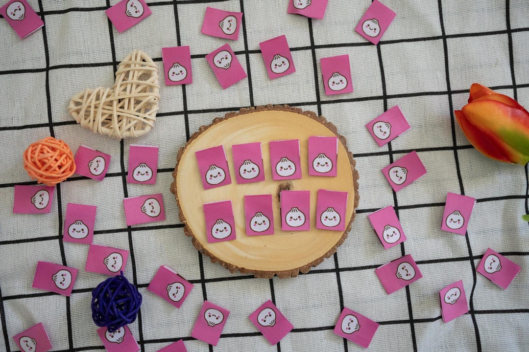 Woven Labels for Your Handmade Goods Dumpling | Pack of 8 Tags Cute ...