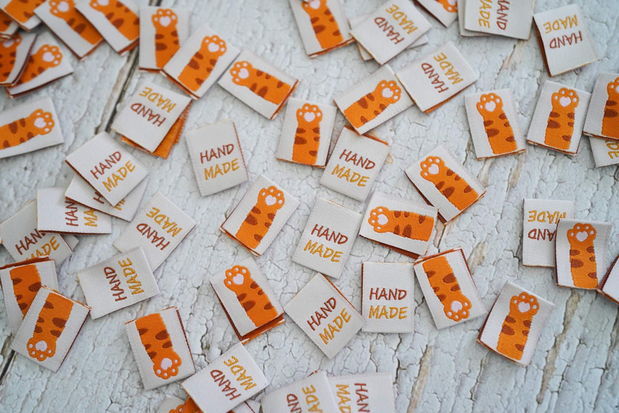 Woven Labels for Your Handmade Goods Cat Dog Paw - Etsy