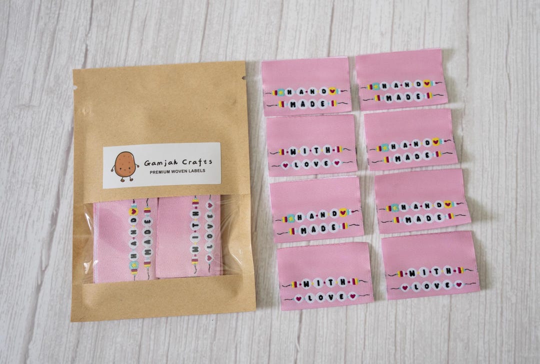 Friendship Bracelet Handmade With Love Woven Labels: Handmade Sewing ...