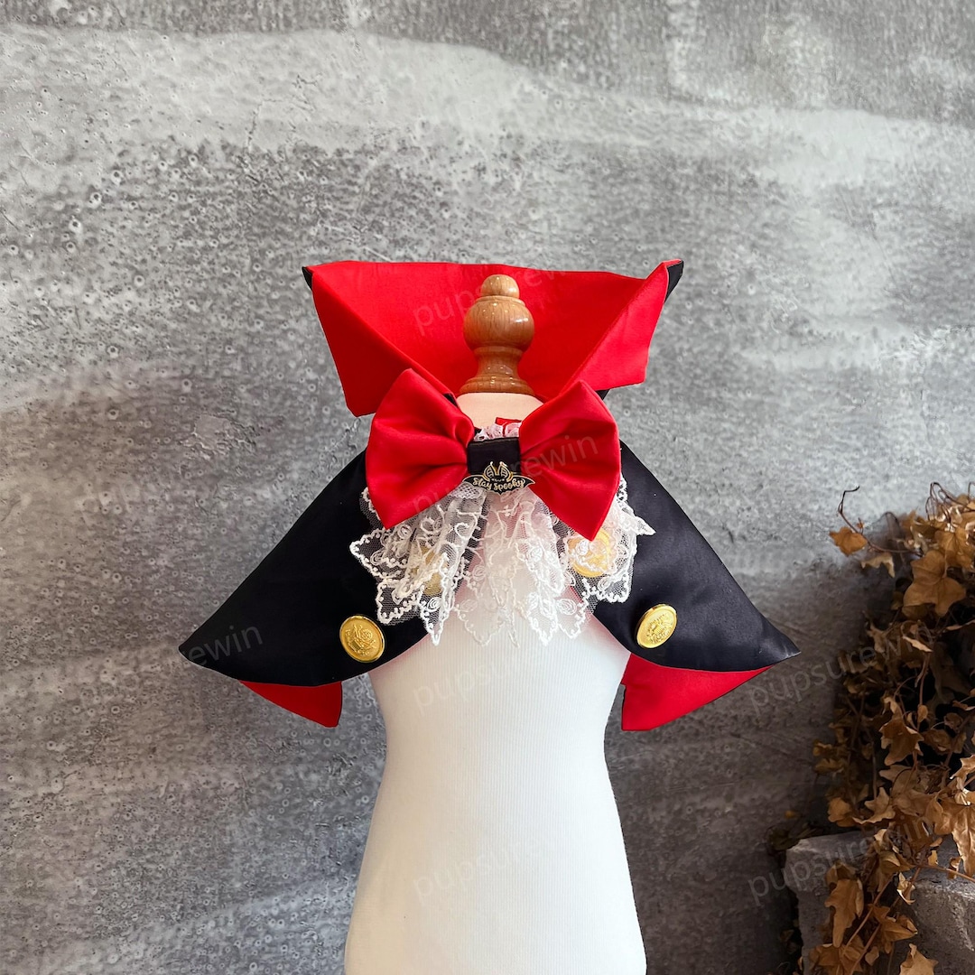 Vampire Dog Costume Halloween Dracula Count Dog Cape, Gothic Demon ...