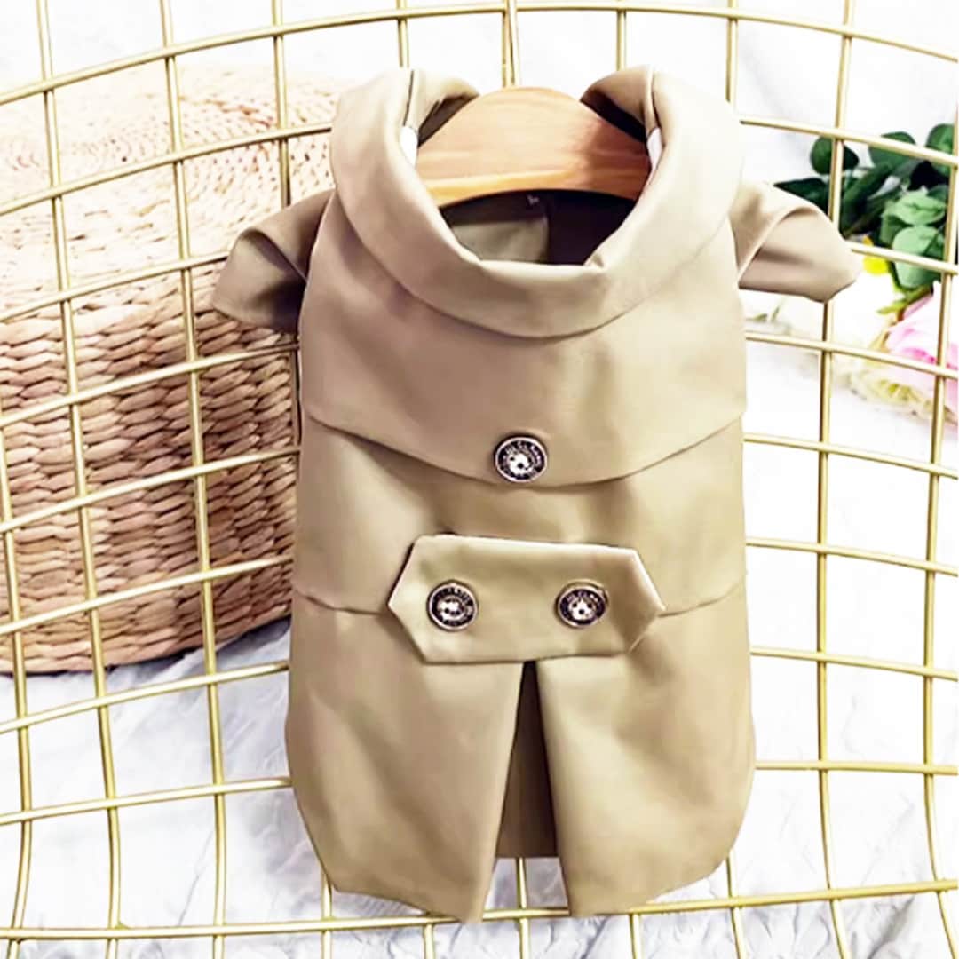 Dog Trench Coat Vintage Dog Jacket Khaki Classic Jacket for - Etsy
