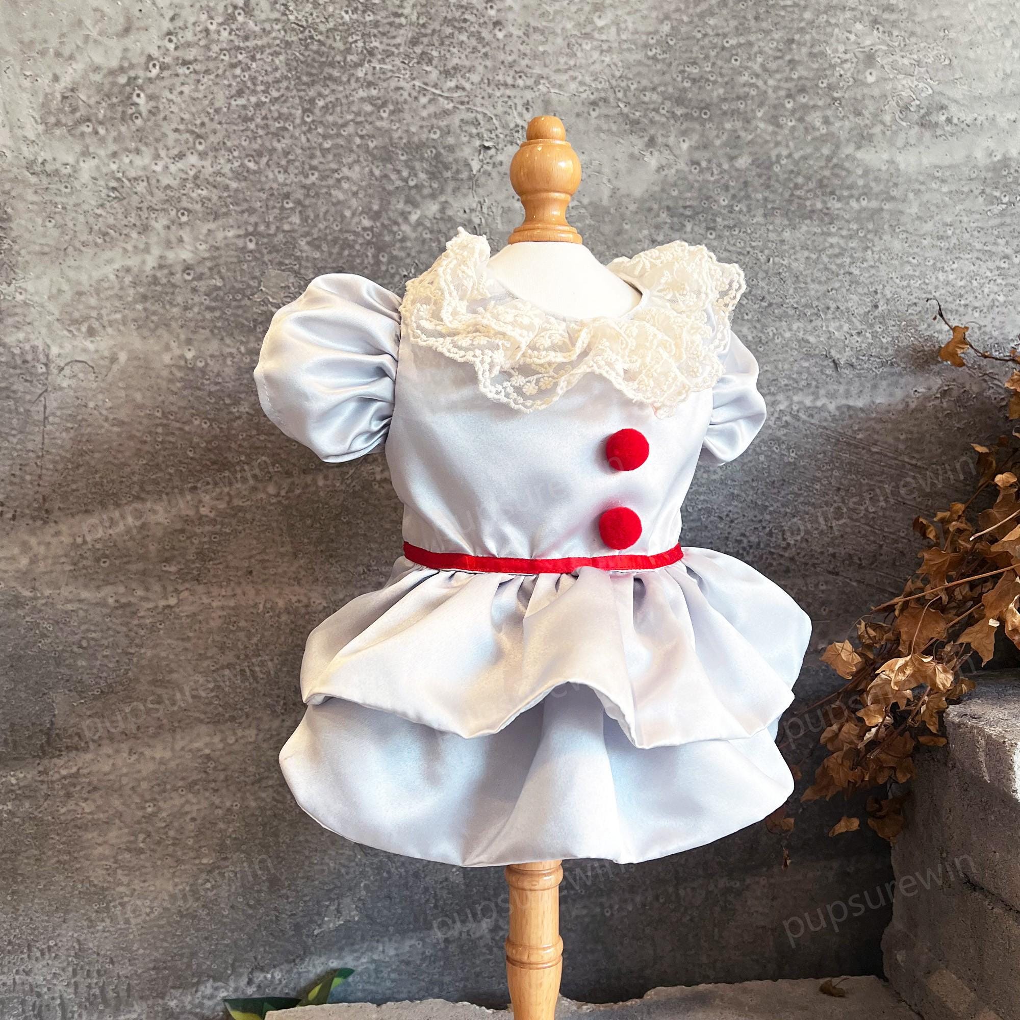 Creepy Clown Costume for Dogs and Cats Halloween Cosplay Party, Scary ...