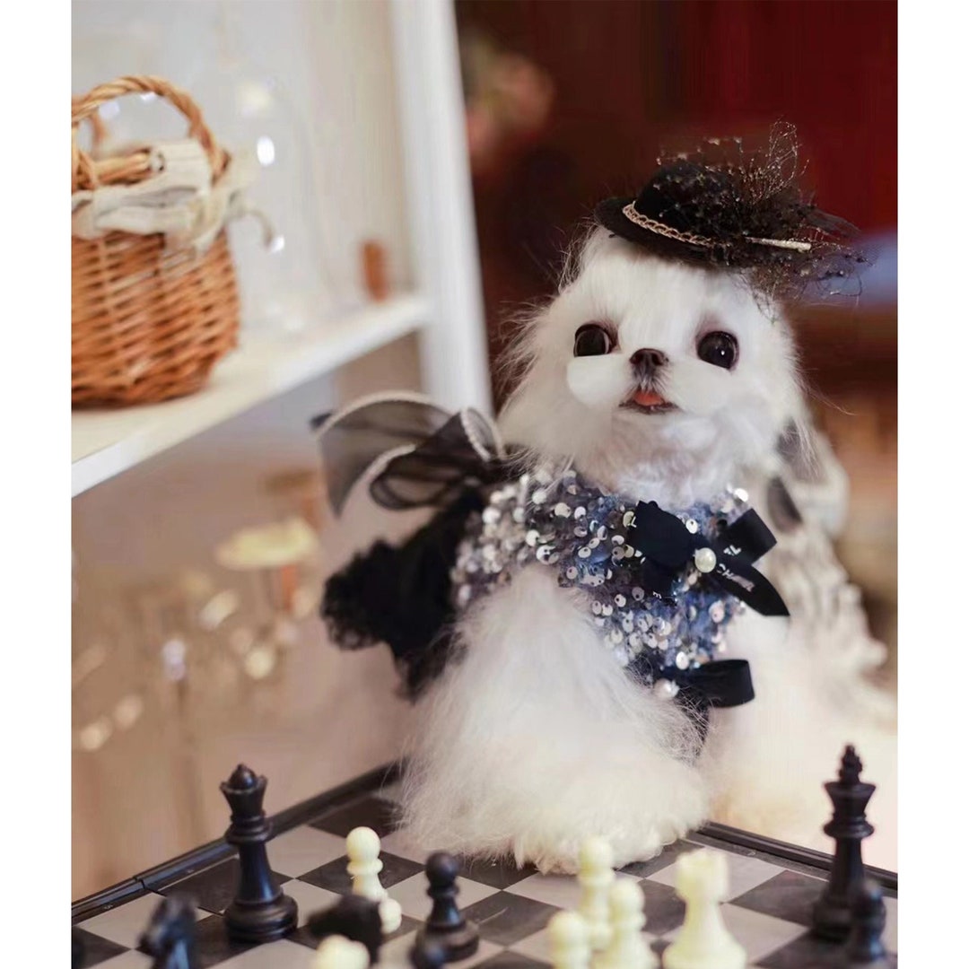 Black Sparkling Fancy Dog Dress, Dog Disco Party Quinceanera Dress ...