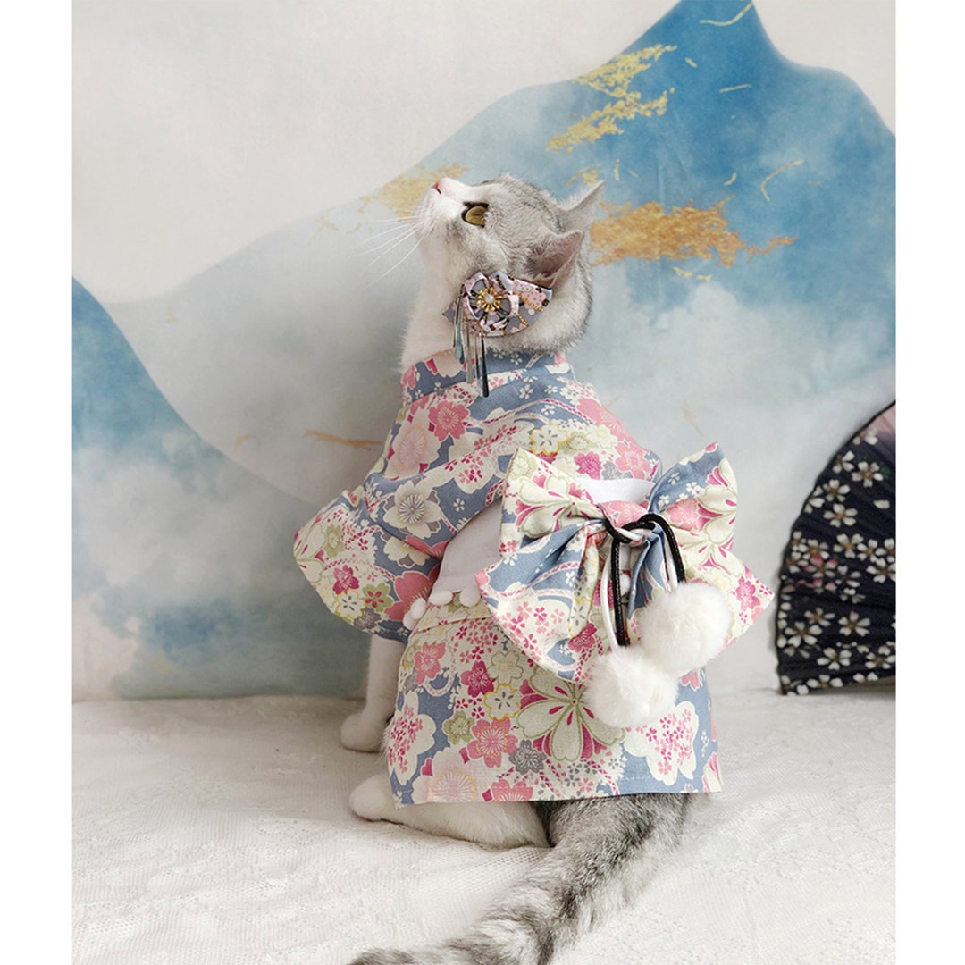 Cat Kimono, Japanese Kimono Dress for Cats and Dogs, Pet Halloween ...
