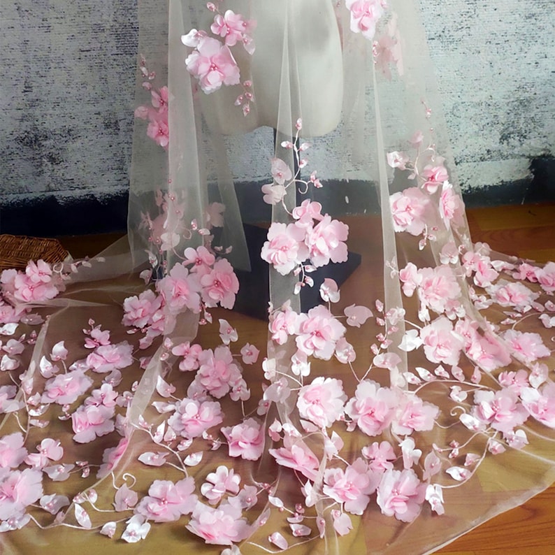 3D Flower Long Trailing Gown Multi Floral Floor Length Dress - Etsy