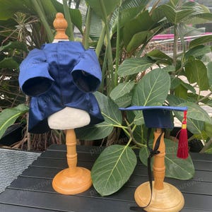 Custom Dog Graduation Cap and Gown, Graduation Robe Outfit for Dogs and ...
