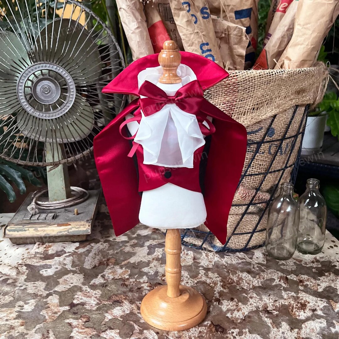 Vampire Dog Costume Halloween Dress Up, Dracula Count Gothic Demon Cape ...
