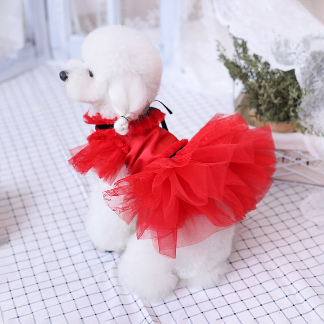 Dog Wedding Tutu Dress Red Cat Dog Birthday Outfit Dog - Etsy