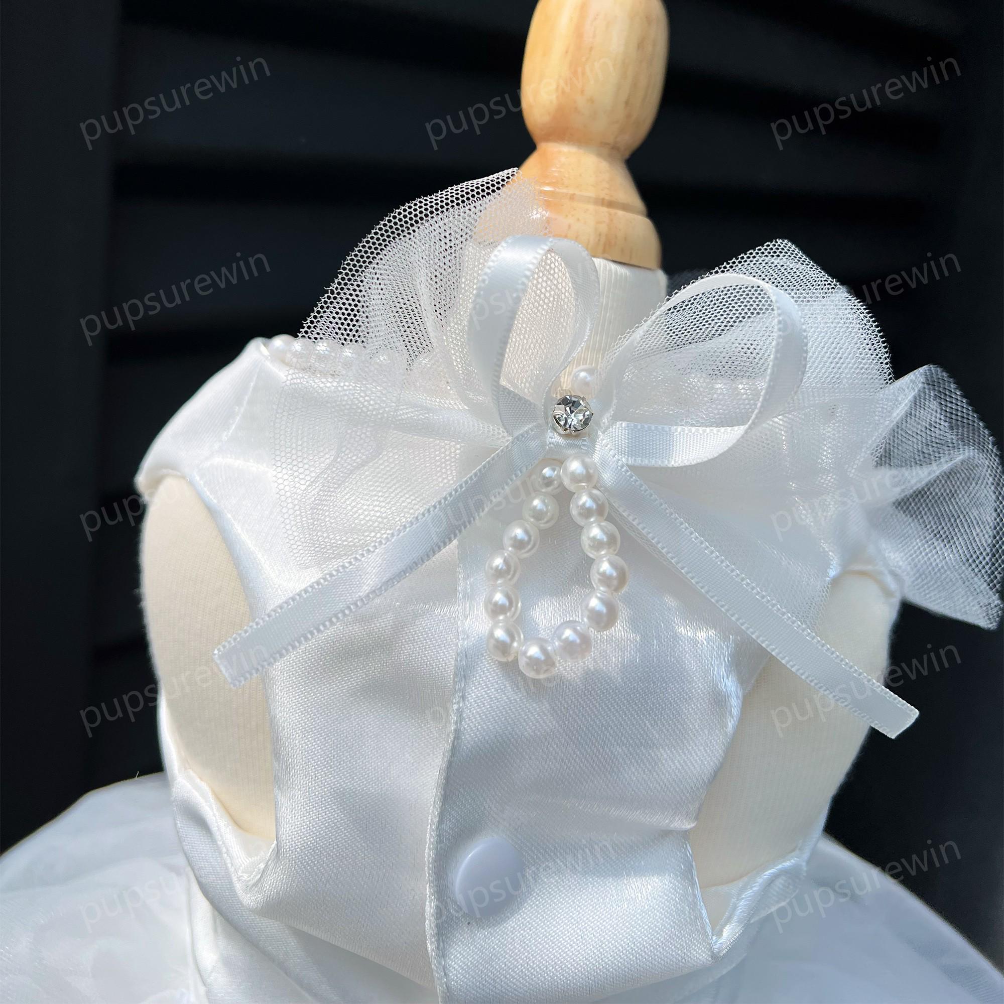 Wedding Dog Dress, Flower Girl Bridal White Tulle Dress for Cats and ...