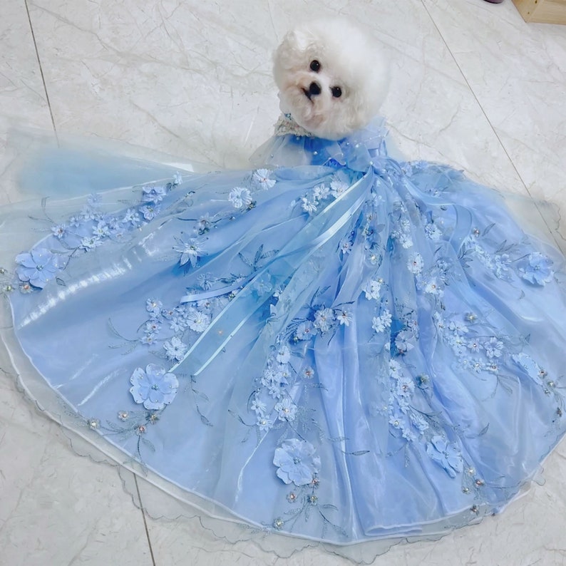 3D Flower Long Trailing Gown Multi Floral Floor Length Dress - Etsy