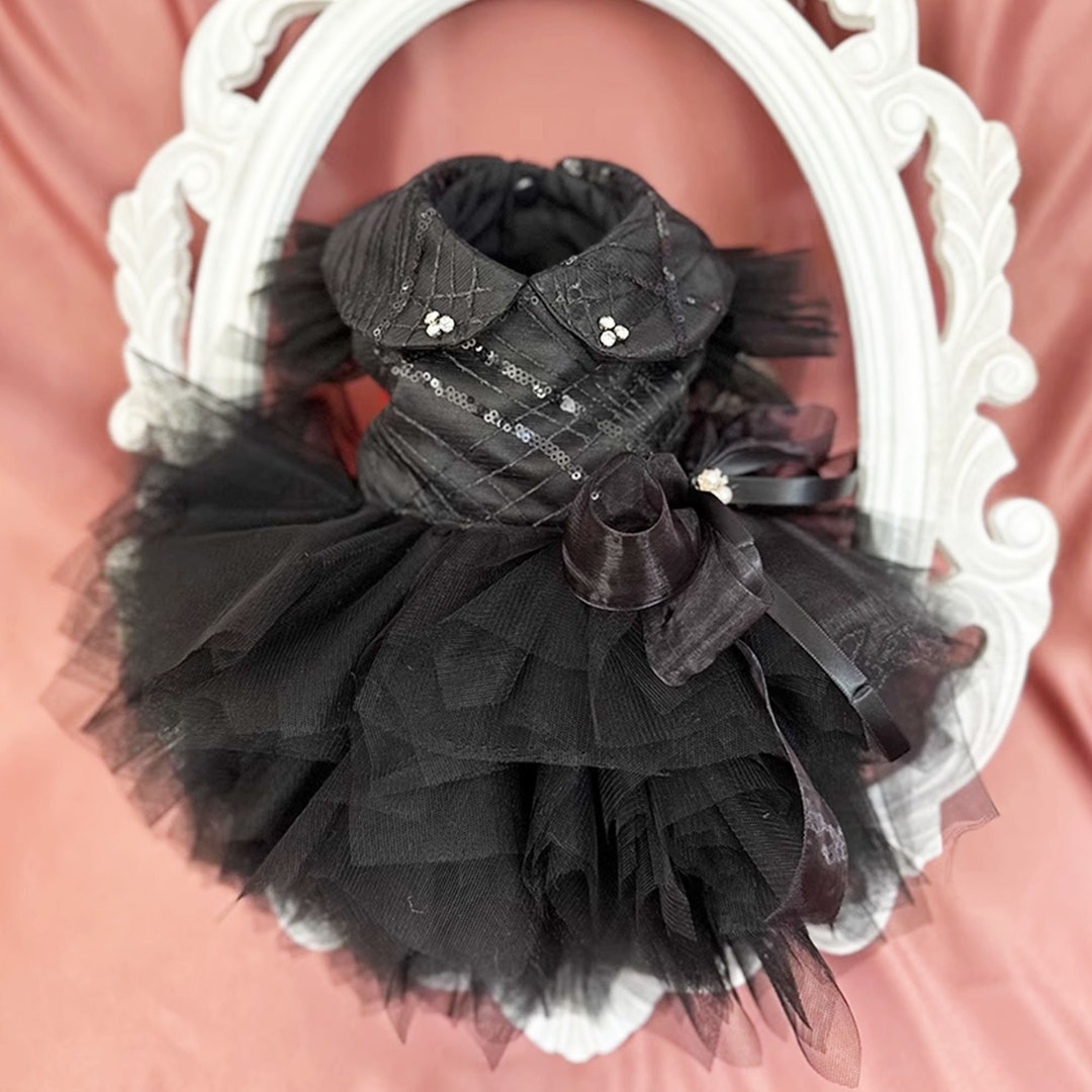 Dog Wedding Dress Luxury Black, Vintage Coco Princess Costume, Cat Dog ...