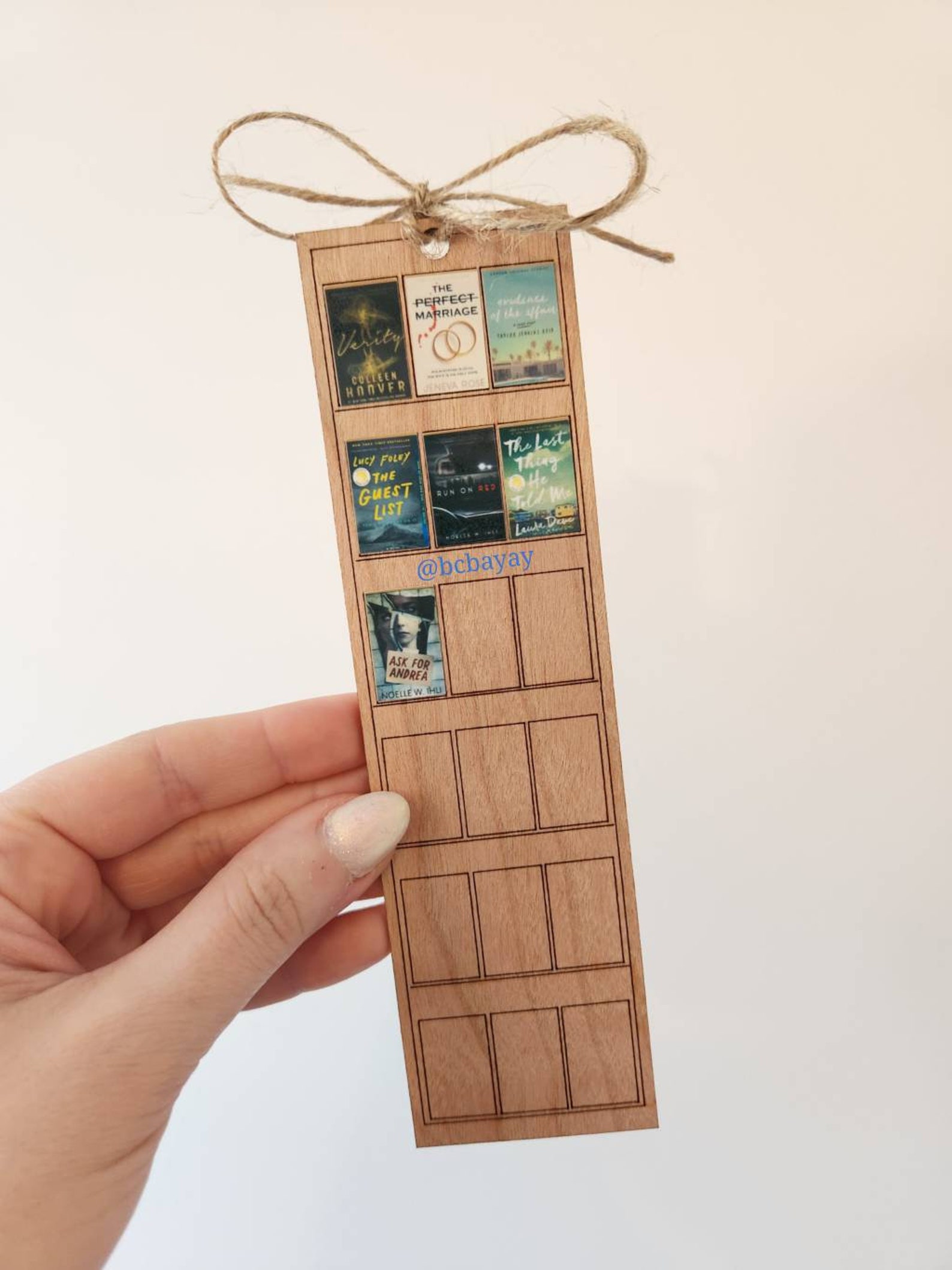 Book Tracker Bookmark Wood Bookmark Wooden Bookmark Bookish Gift Book ...