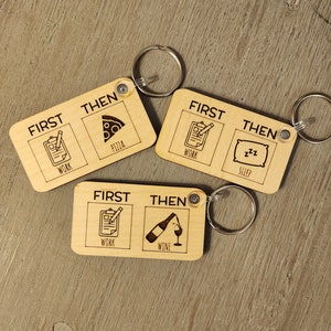 First Then Wood Keychain | Aba Keychain | Bcba Keychain | Behavior ...