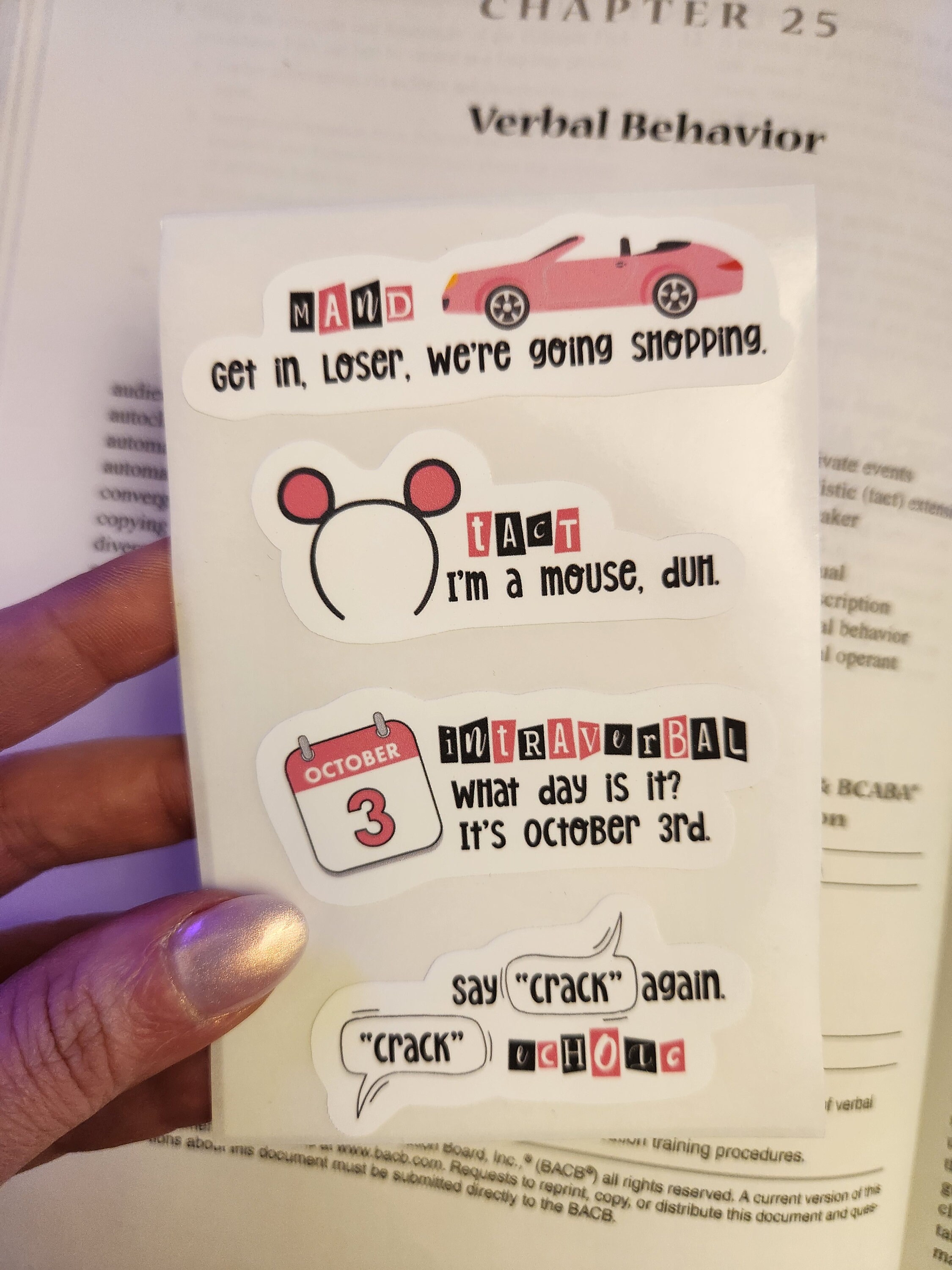 Mean Verbal Operants Stickers | ABA Stickers | Behavior Analysis | Bcba ...