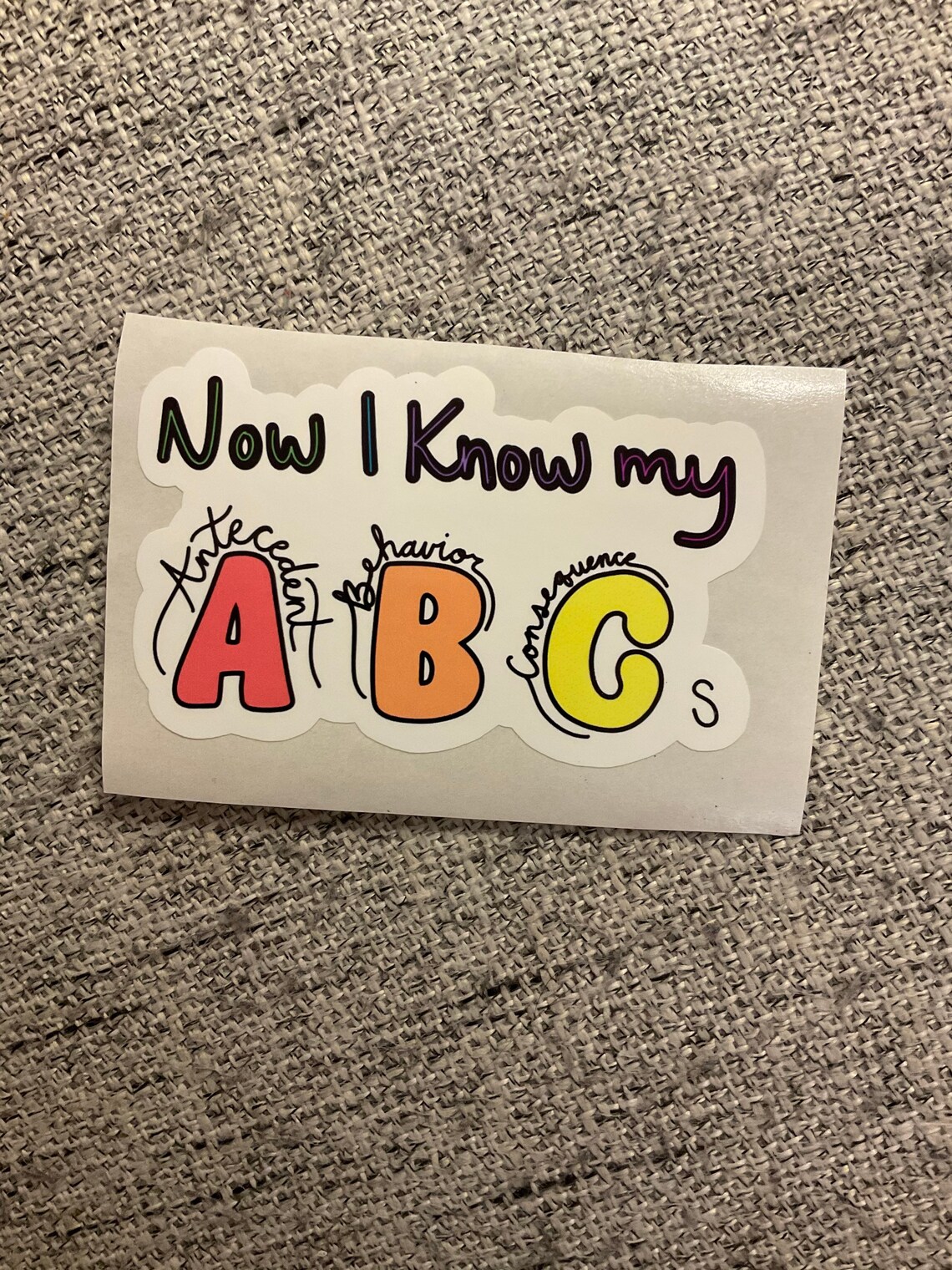 Abc Aba Sticker BCBA Sticker Behavior Technician Stickers | Etsy