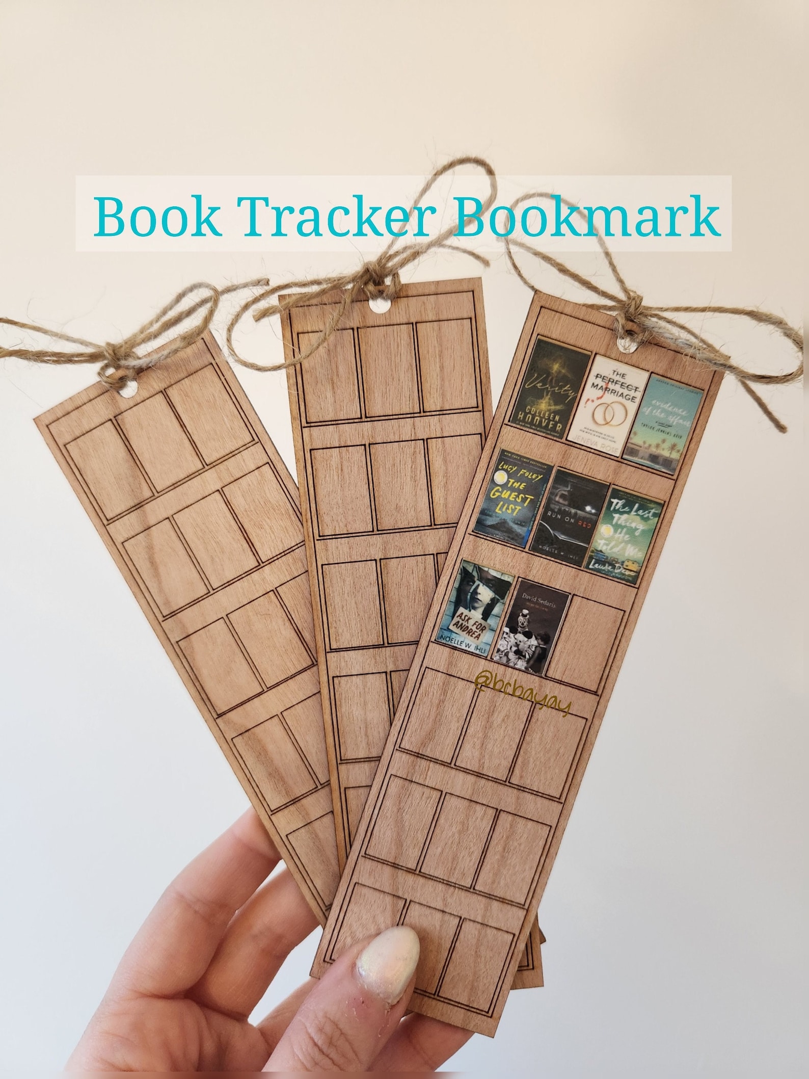 Book Tracker Bookmark Wood Bookmark Wooden Bookmark Bookish Gift Book ...