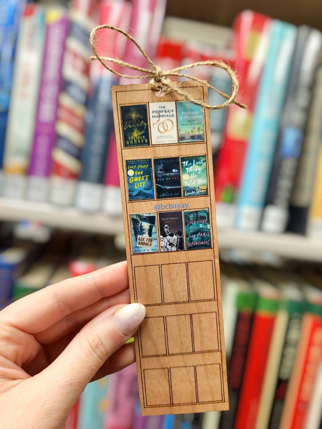 Book Tracker Bookmark | Wood Bookmark | Wooden Bookmark | Bookish Gift ...