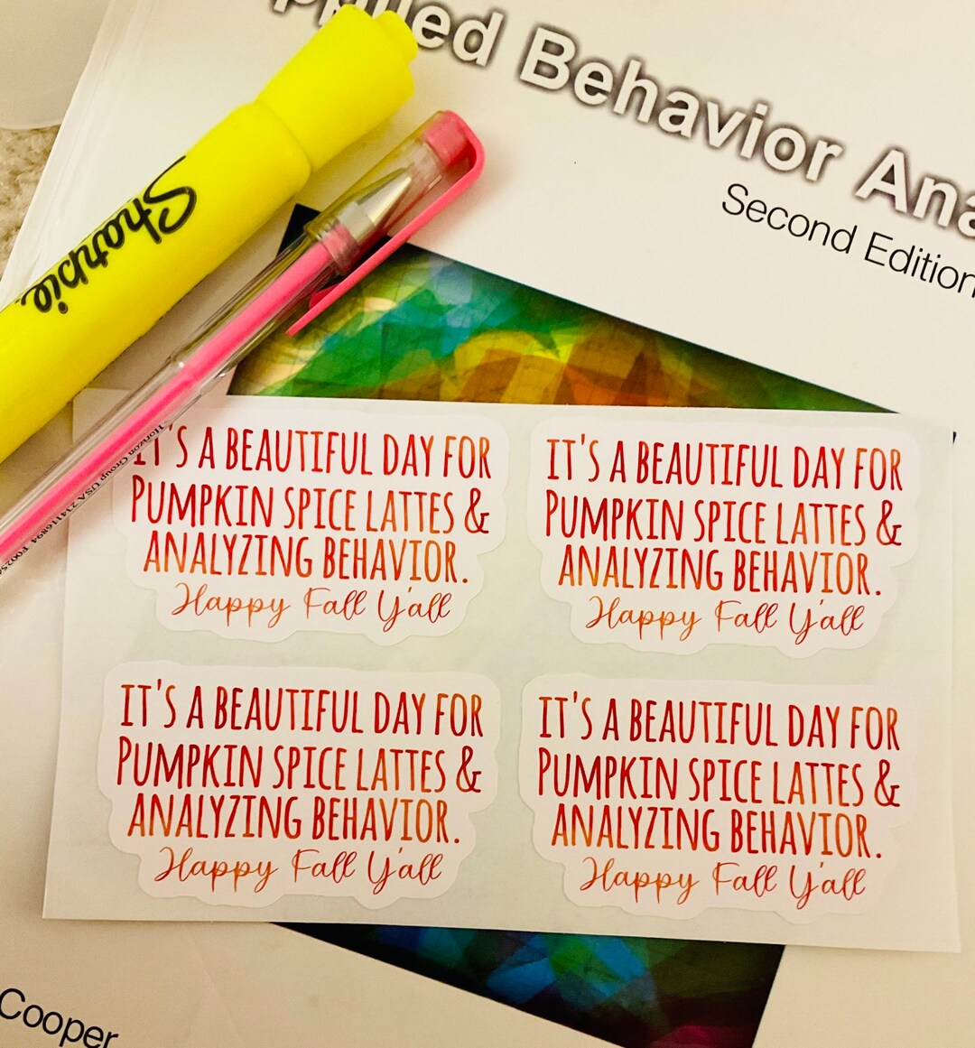 Beautiful Day Fall ABA Sticker | ABA Autumn Sticker | Behavior Analysis ...