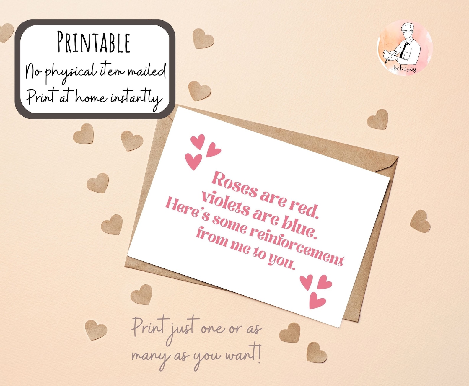 Roses Are Red Reinforcement ABA Valentine's Day Card Digital Download ...