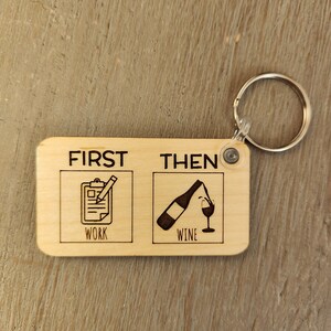 First Then Wood Keychain | Aba Keychain | Bcba Keychain | Behavior ...
