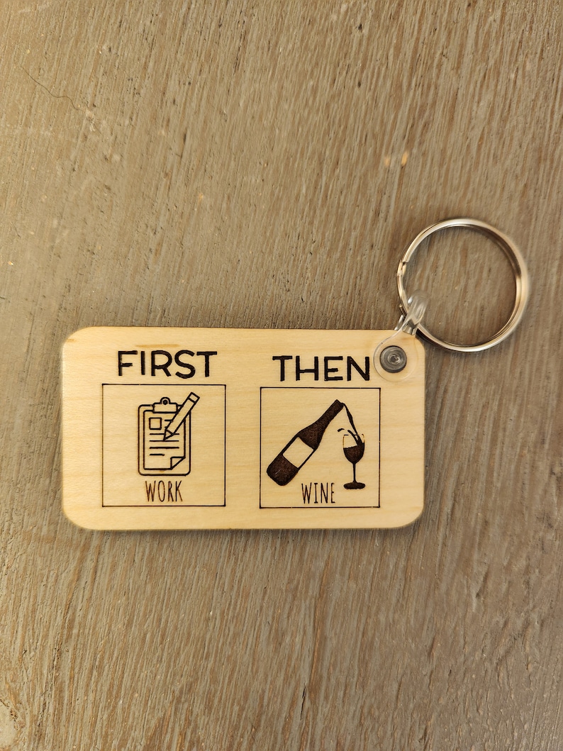 First Then Wood Keychain | Aba Keychain | Bcba Keychain | Behavior ...