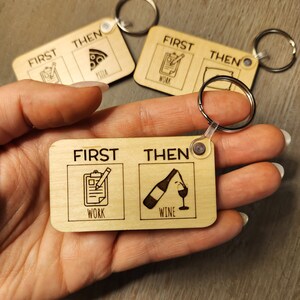 First Then Wood Keychain | Aba Keychain | Bcba Keychain | Behavior ...