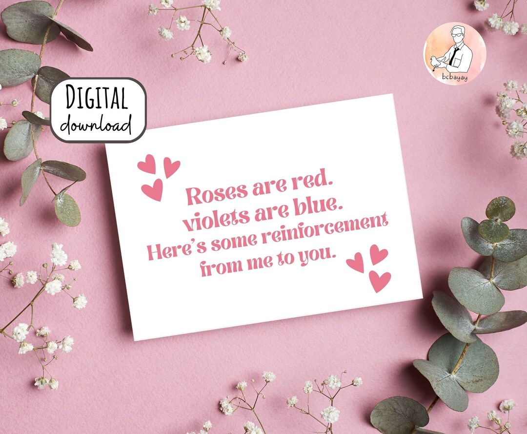 Roses Are Red Reinforcement ABA Valentine's Day Card Digital Download ...