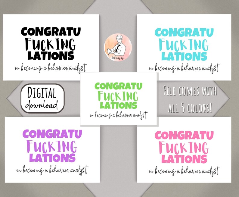 BCBA Congratulations Card Digital Download | BCBA Card | ABA Card ...