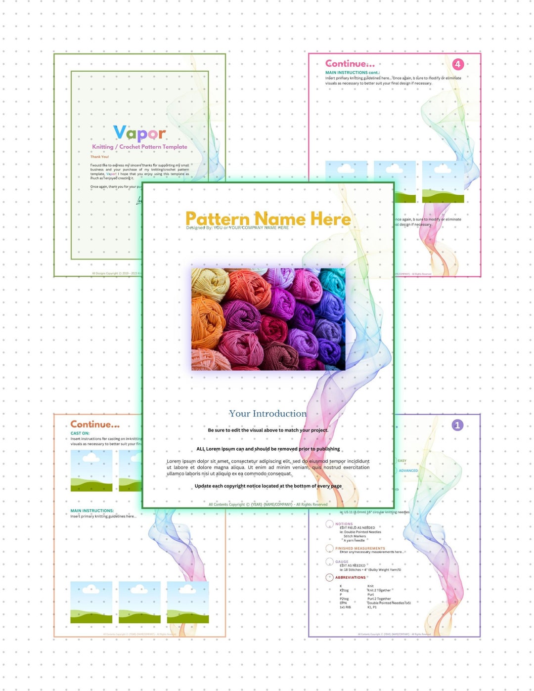 Craft Custom Knitting Patterns With Editable Templates Publish Via