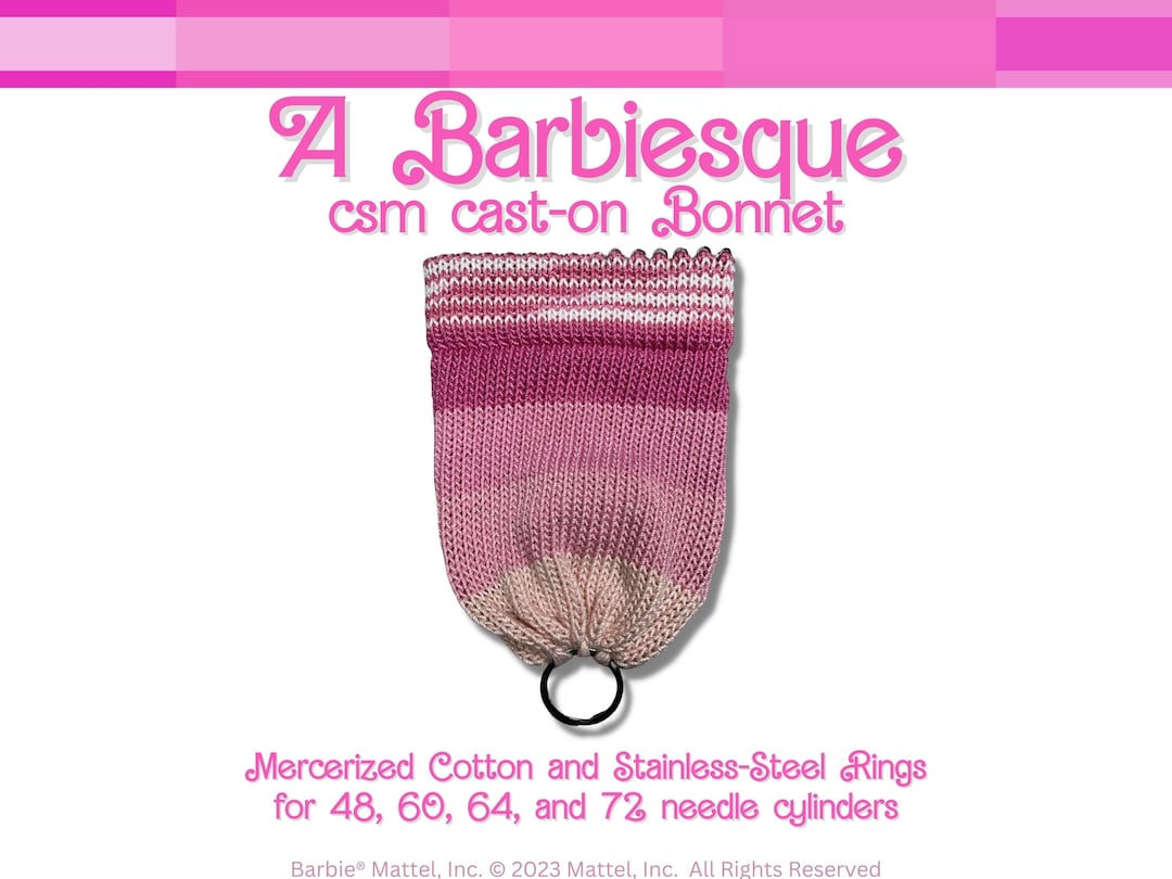 Handmade Barbiesque Pink CSM Cast-on Bonnet for 48, 54, 60, 64, or 72 ...