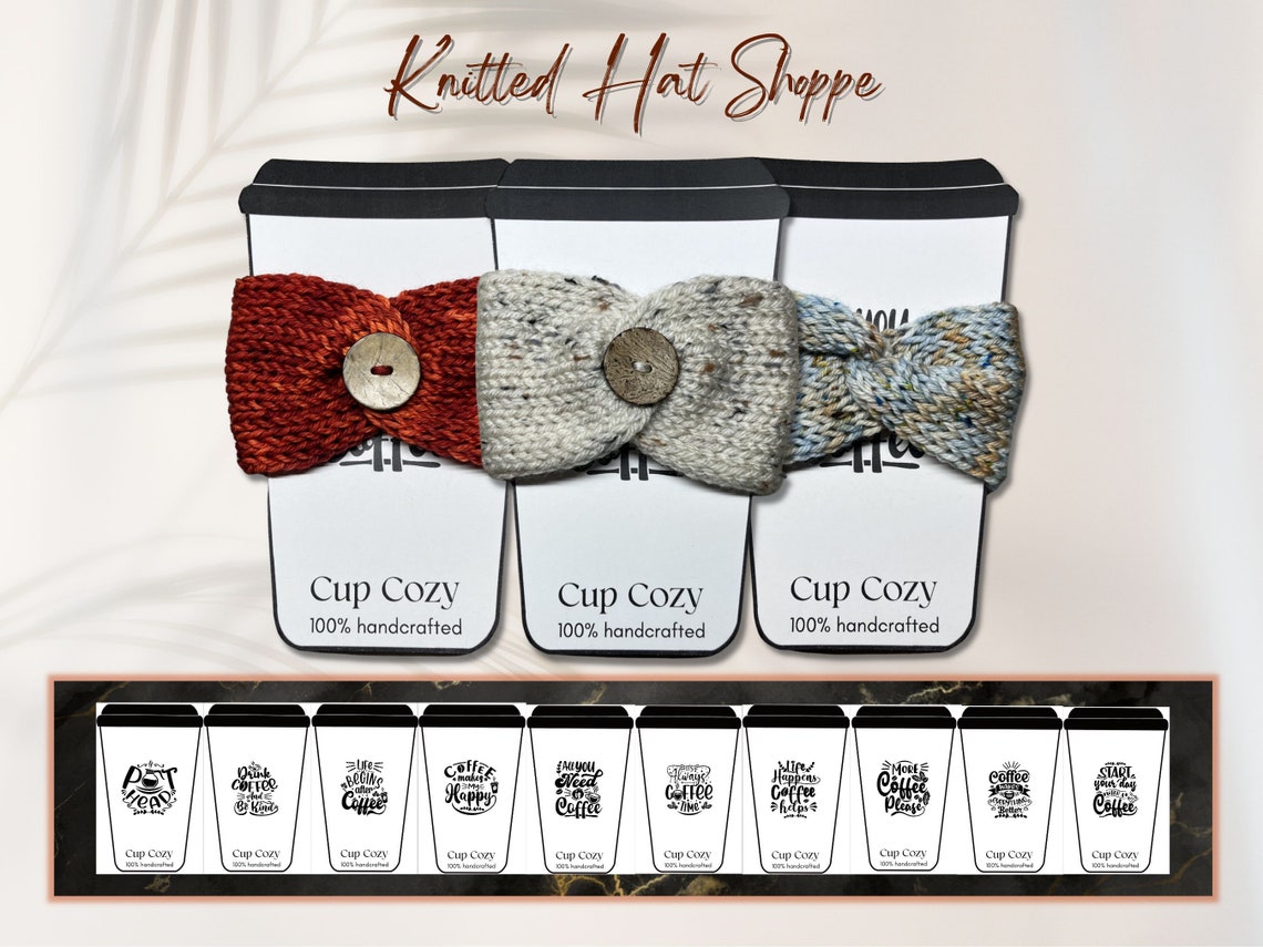Printable Coffee Cup Cozy Card Templates 10 Different Designs Great ...