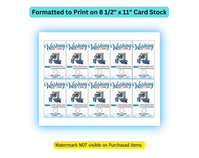 Unique, Color Printable Care Cards in PNG and PDF, Instant Download and ...