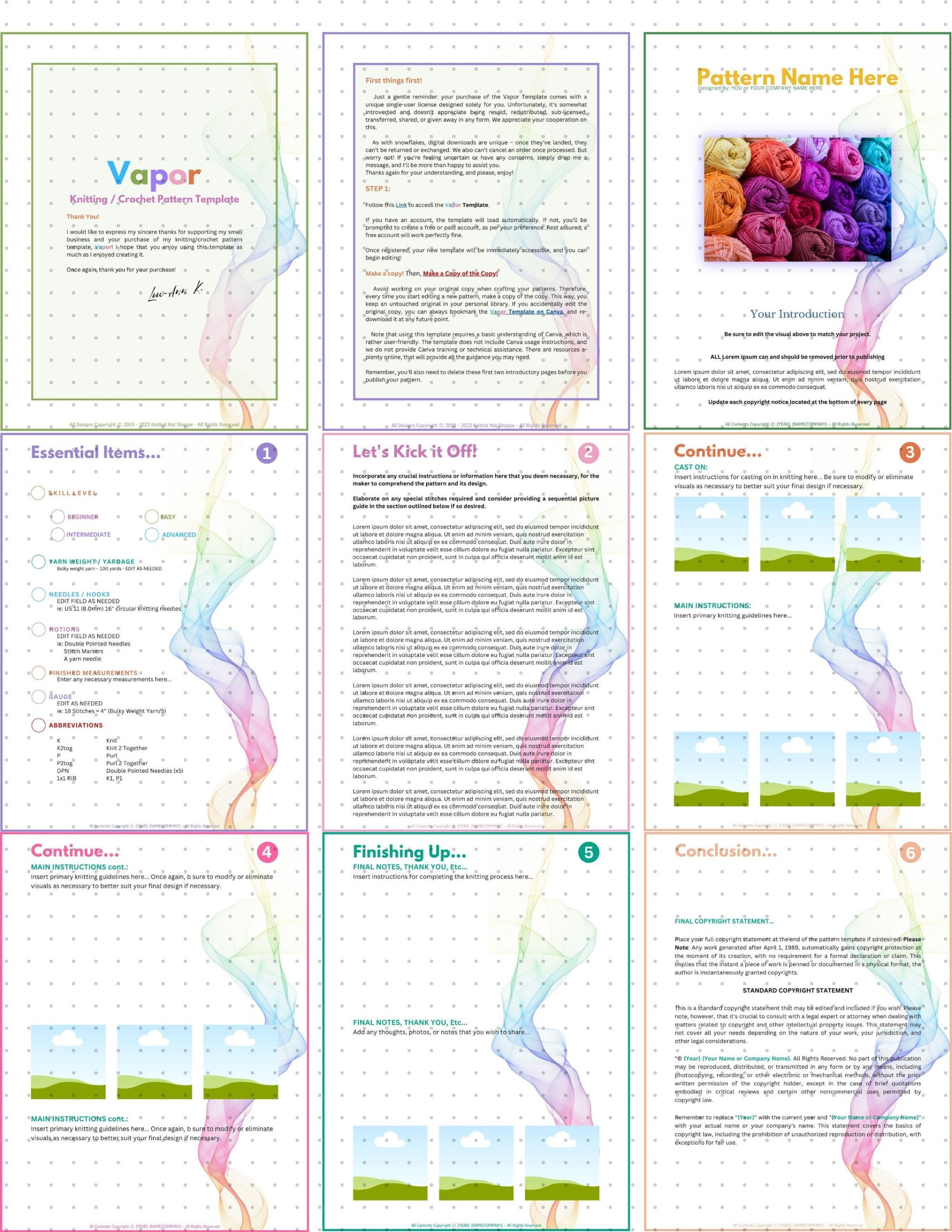 Craft Custom Knitting Patterns With Editable Templates Publish Via