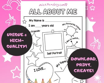 All About Summer Kids Printable Sheet, Kids Activity Sheet, Memory Box ...