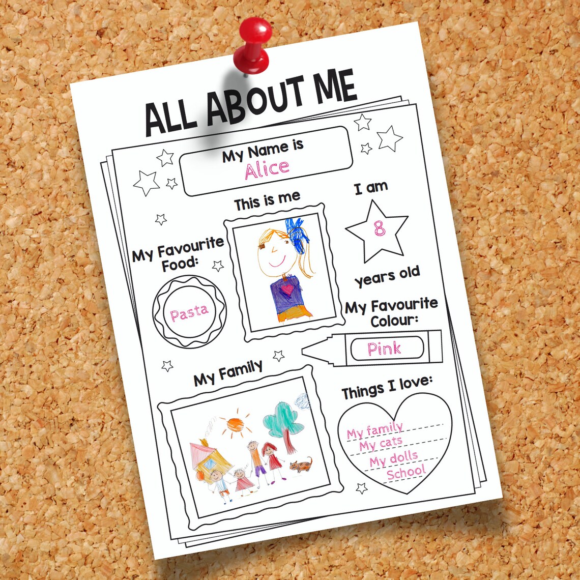All About Me Kids Printable Sheet, Kids Activity Sheet, Memory Box ...