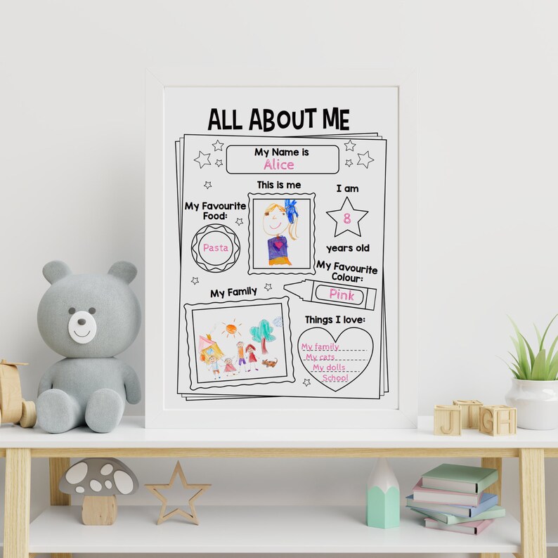 All About Me Kids Printable Sheet, Kids Activity Sheet, Memory Box ...