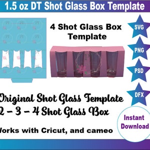 Shot Glass Box SVG Template for 1.5oz Glasses - Etsy
