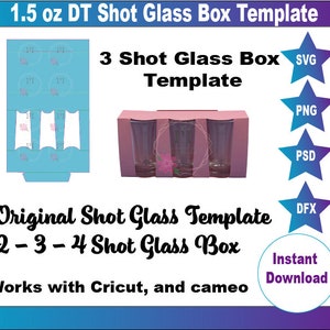Shot Glass Box SVG Template for 1.5oz Glasses - Etsy